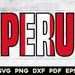 Peruvian Peru Flag Name Design | Svg Png Dxf Eps Pdf | Layered by Color ...