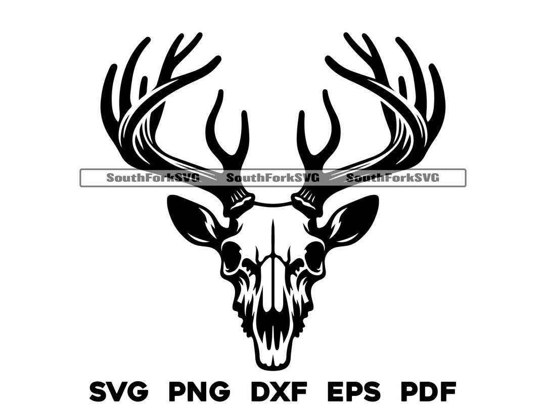 White Tailed Deer Skull Mount Design Svg Png Dxf Eps Pdf Laser Cnc ...