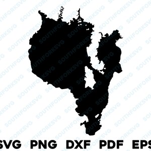 Aziscohos Lake Maine Map Shape Silhouette SVG PNG DXF vector graphic ...