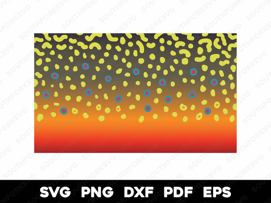Brook Trout Skin Pattern Updated Svg Png Dxf Eps Pdf Rainbow Brook ...
