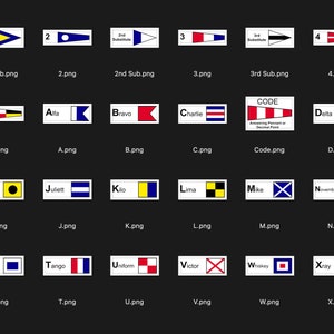 International Maritime Nautical Signal Flags Set 1 SVG PNG DXF Digital ...