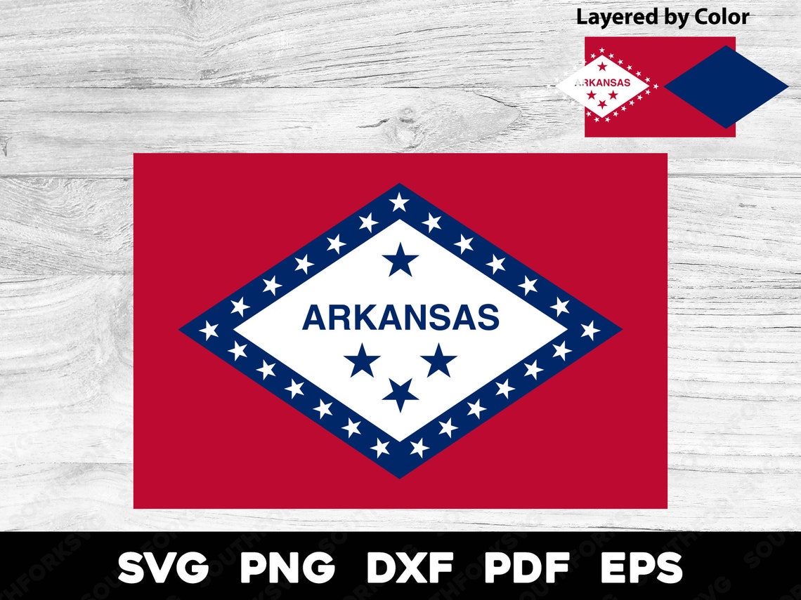 Arkansas State Flag Layered | Svg Png Dxf Eps Pdf | Vector Graphic ...