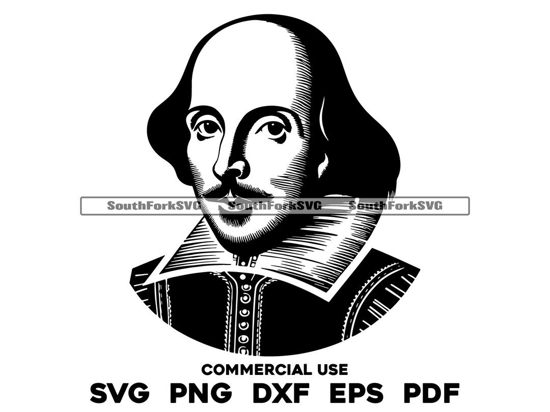 William Shakespeare Bust Svg Png Dxf Eps Pdf | Vector Graphic Design ...