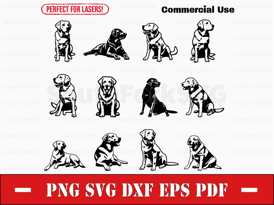 Simple Lab Labrador Retriever Bundle Svg Png Dxf Eps Pdf | Vector ...