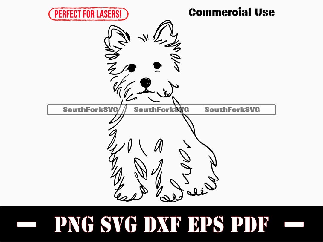 West Highland White Terrier Line Art Svg Png Dxf Eps Pdf | Vector ...