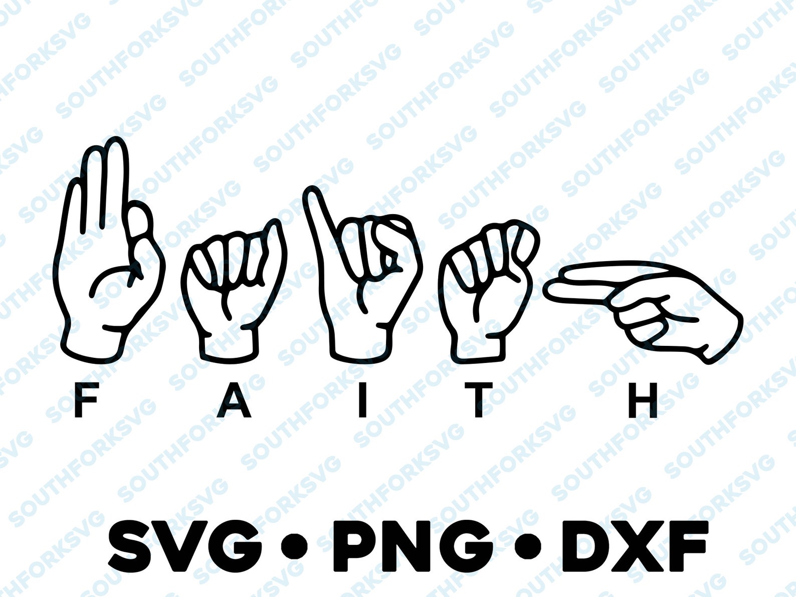 Faith American Sign Language Alphabet SVG PNG DXF Cut File | Etsy