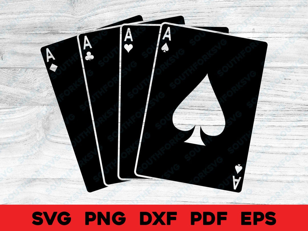 Aces Playing Cards Svg Png Dxf Eps Pdf Ace of Spades Silhouette Cut ...