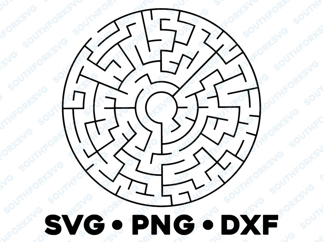 Maze Labyrinth Geometric SVG PNG DXF Symbol Vector Transparent Cameo ...