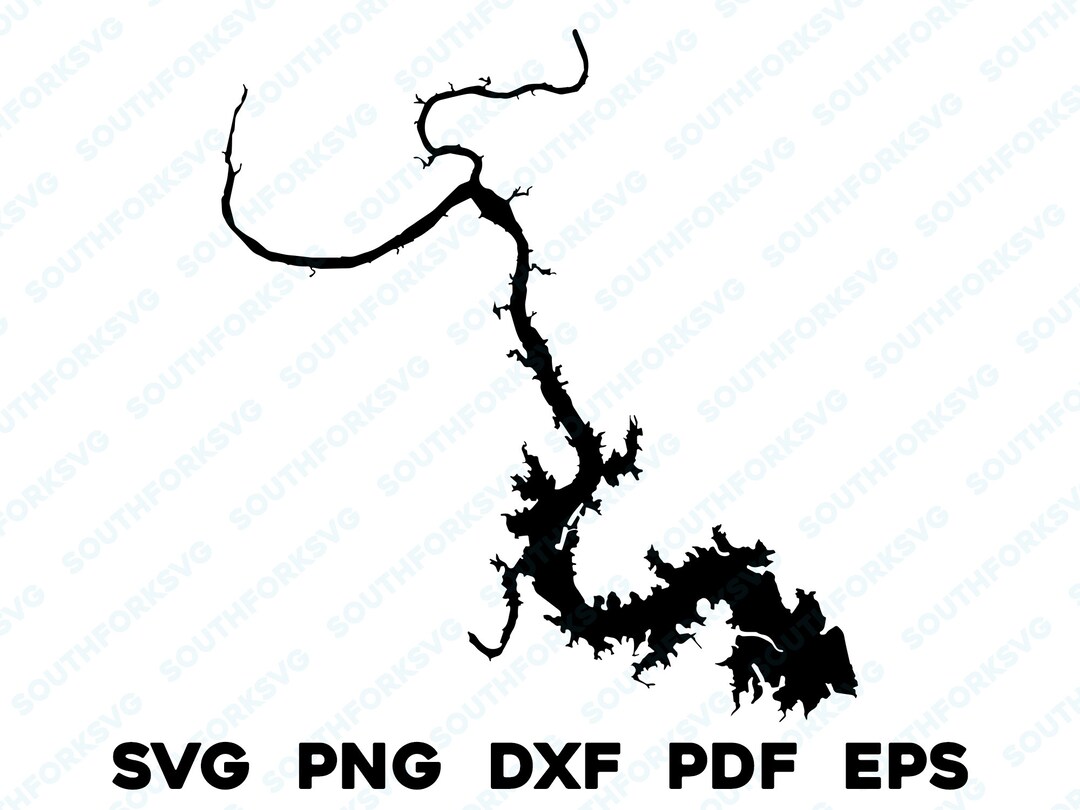 Lake Lyndon B. Johnson Texas Map Shape Silhouette Svg Png Dxf - Etsy