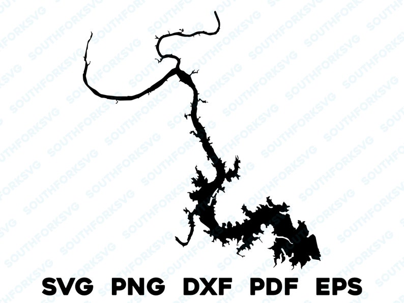 Lake Lyndon B. Johnson Texas Map Shape Silhouette Svg Png Dxf - Etsy