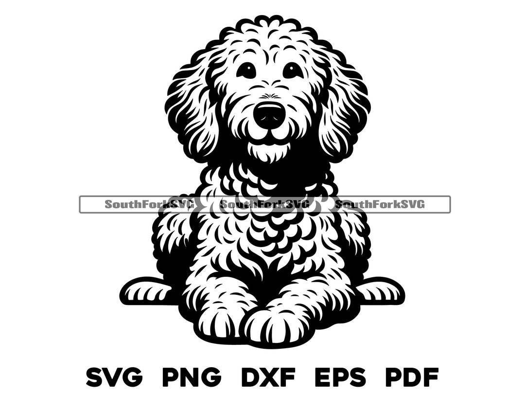 Goldendoodle Dog Laying Design | Svg Png Dxf Eps Pdf | Vector Graphic ...