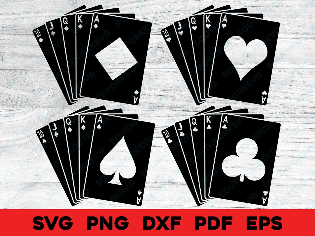 Royal Flush Playing Cards Svg Png Dxf Eps Pdf Transparent Inverted Cut ...