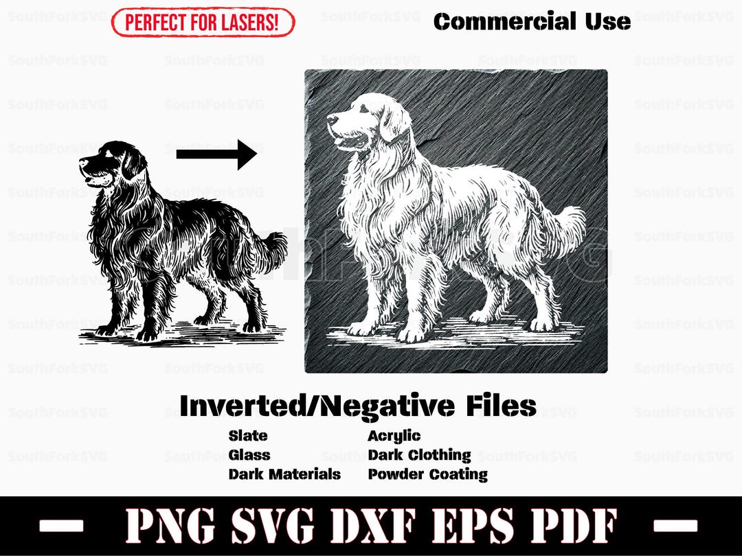 Inverted Golden Retriever Svg Png Dxf Eps Pdf Vector Cut Print Laser ...