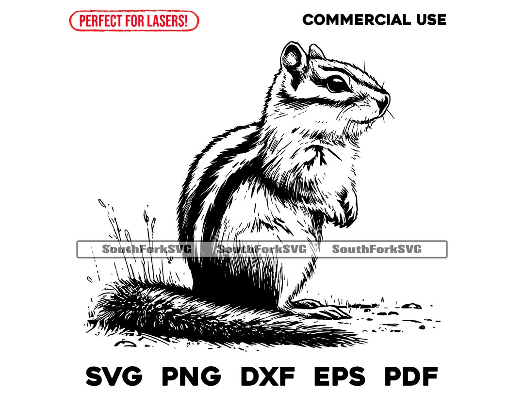Laser Engrave Files Chipmunk Scene Svg Png Dxf Eps Pdf | Vector Graphic ...