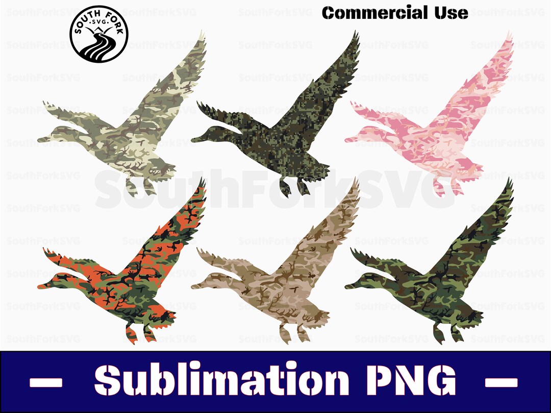 Mallard Duck Camo Pattern Sublimation PNG Bundle Transparent High Res ...