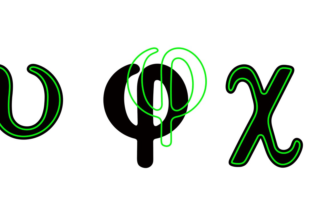 Greek Alphabet Letters Offset Border Layered SVG PNG DXF - Etsy