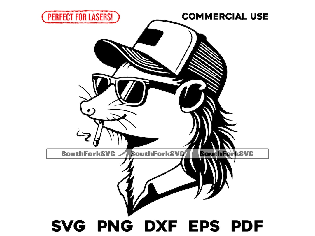 Possum Mullet Trucker Hat Svg Png Dxf Eps Pdf | Vector Graphic Design ...