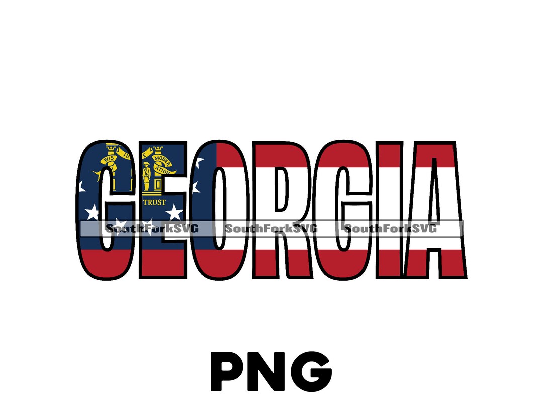 Georgia State Flag Name Design | PNG ONLY | Graphic Design Print Dye ...