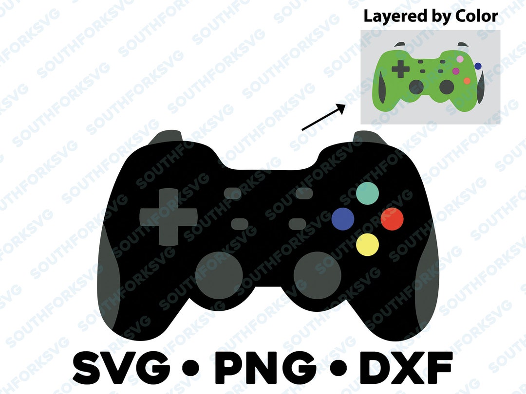 Video Game Controller SVG PNG DXF Joystick Layered Silhouette Graphic ...