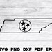 Tennessee Tri Star Flag State Shape Outline Svg Png Dxf Eps Pdf ...