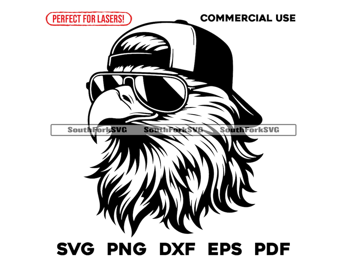 Bald Eagle Mullet Trucker Hat Svg Png Dxf Eps Pdf Vector Graphic Design ...