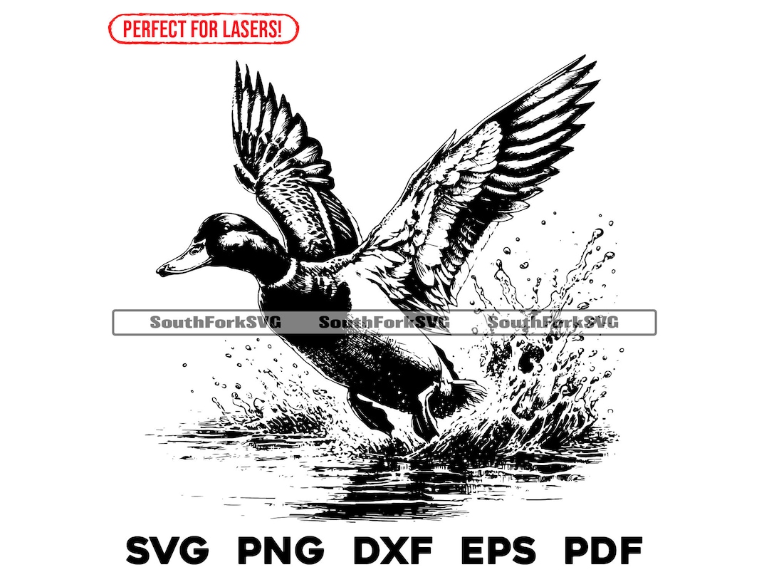 Mallard Duck Laser Engrave Files Svg Png Dxf Eps Pdf Vector Graphic ...