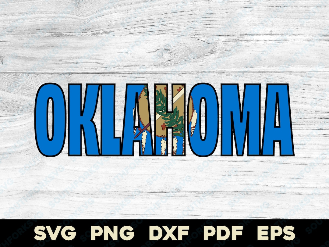 Oklahoma OK Flag Name Design | Svg Png Dxf Eps Pdf | Vector Graphic ...