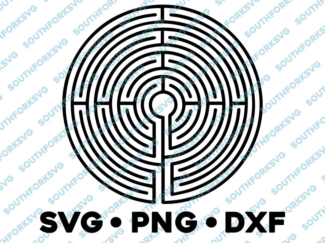 Circle Labyrinth SVG PNG DXF Symbol Vector Transparent Cameo Silhouette ...