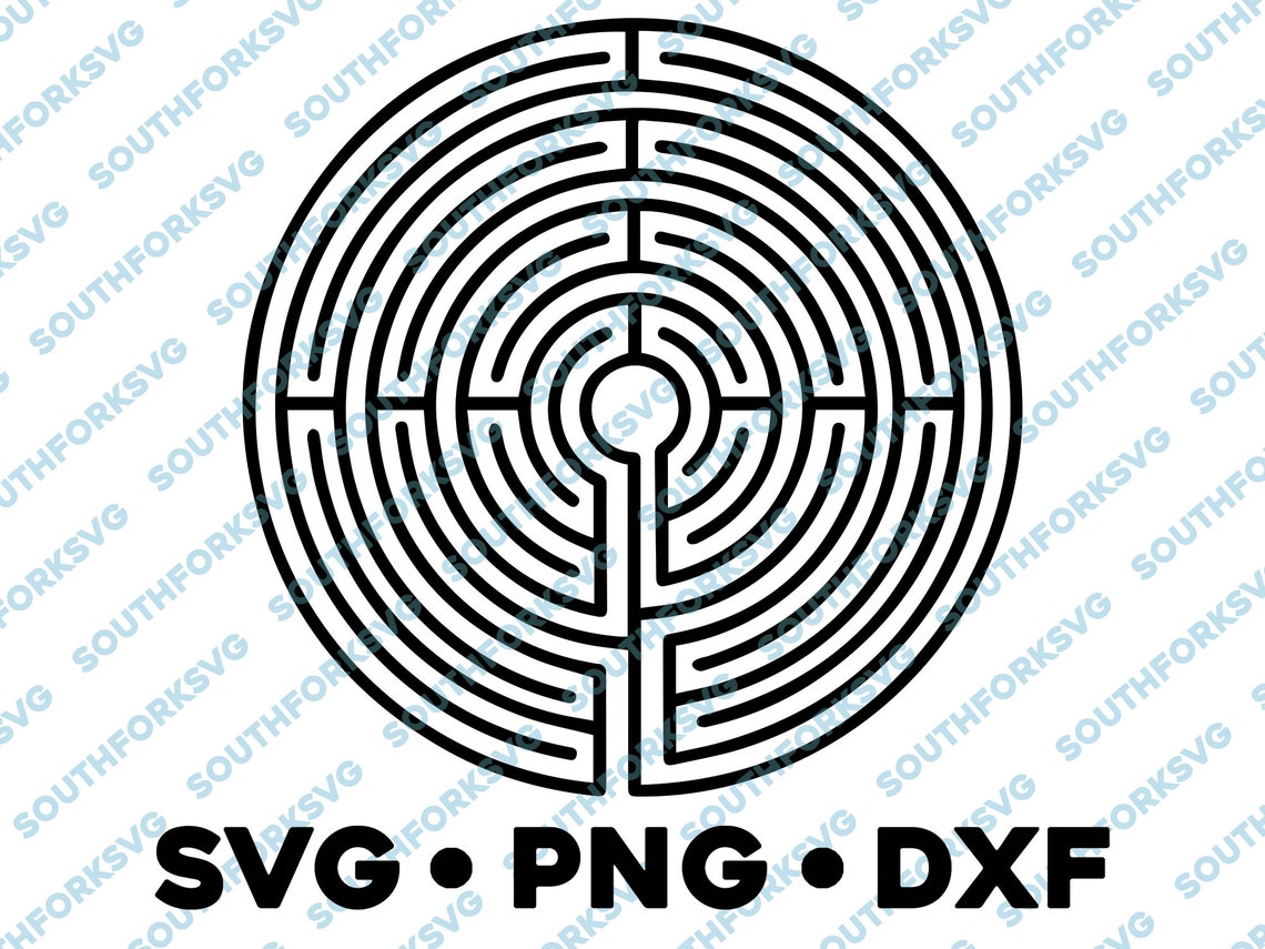 Circle Labyrinth SVG PNG DXF Symbol Vector Transparent Cricut | Etsy