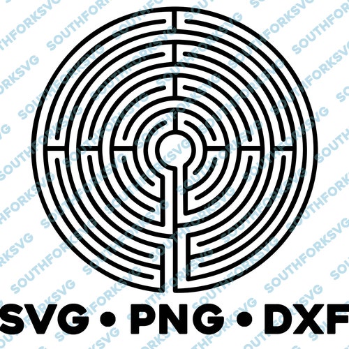 Circle Labyrinth SVG PNG DXF Symbol Vector Transparent Cameo - Etsy