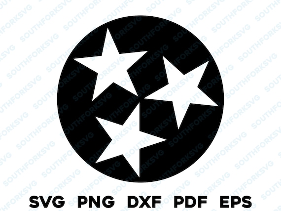 Tennessee Tri-star Svg Png Dxf Eps Pdf Transparent Vector | Etsy