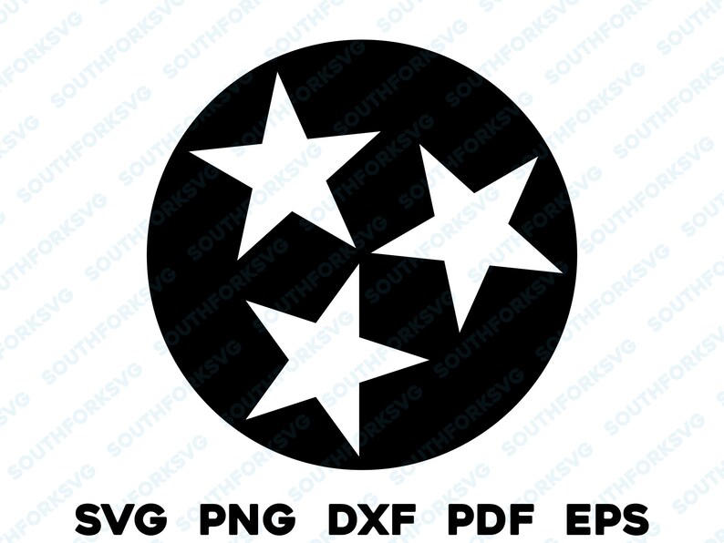 Tennessee Tri-star Svg Png Dxf Eps Pdf Transparent Vector | Etsy