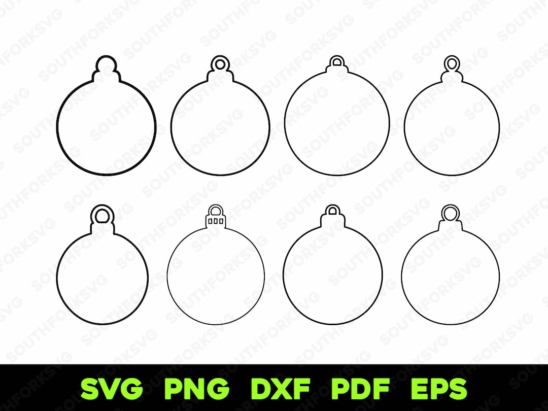 Christmas Xmas Ornaments Outline Bundle 1 | Svg Png Dxf Eps Pdf ...