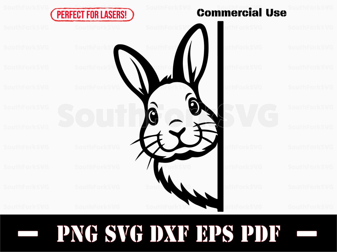 Peering Bunny Rabbit Svg Png Dxf Eps Pdf | Vector Graphic Cut Laser ...