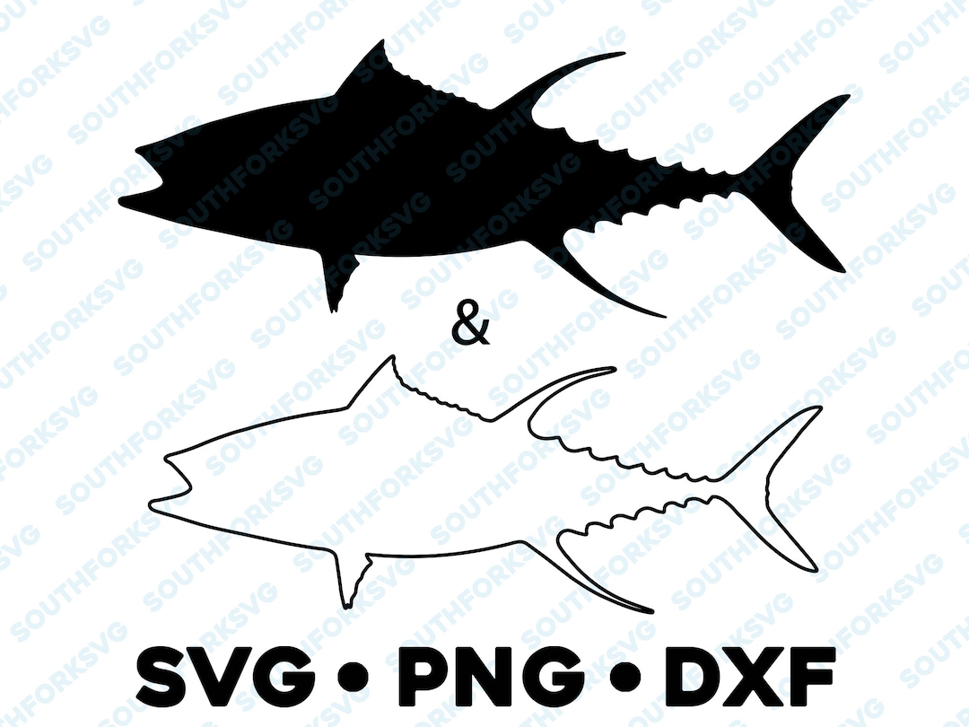 Tuna SVG PNG DXF Vector Transparent Graphic Design Cut File Fish ...
