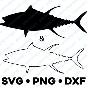 Tuna SVG PNG DXF Vector Transparent Graphic Design Cut File Fish ...