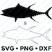 Tuna SVG PNG DXF Vector Transparent Graphic Design Cut File Fish ...