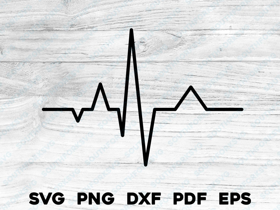Single Heartbeat EKG ECG | Svg Png Dxf Eps Pdf | Design Cut Print Laser ...