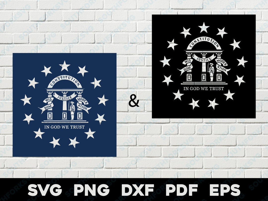Georgia State Flag Transparent Seal Svg Png Dxf Eps Pdf Vector Graphic ...