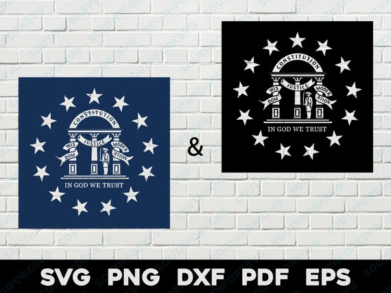 Georgia State Flag Transparent Seal Svg Png Dxf Eps Pdf Vector - Etsy