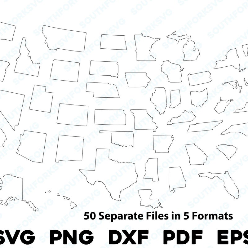 All 50 States Svg - Etsy