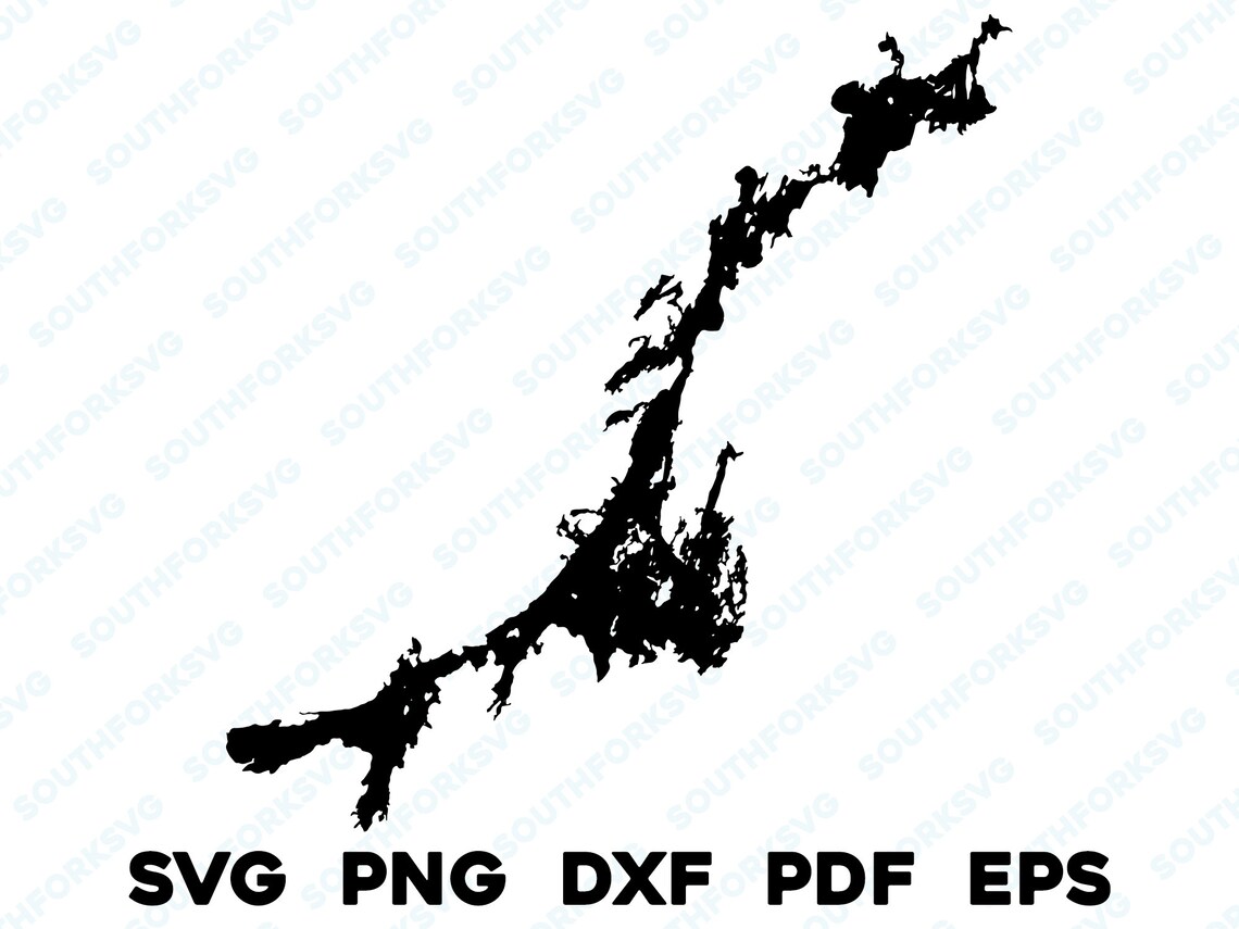 Big Rideau Lake Ontario Canada Map Shape Outline Silhouette Svg Png Dxf ...