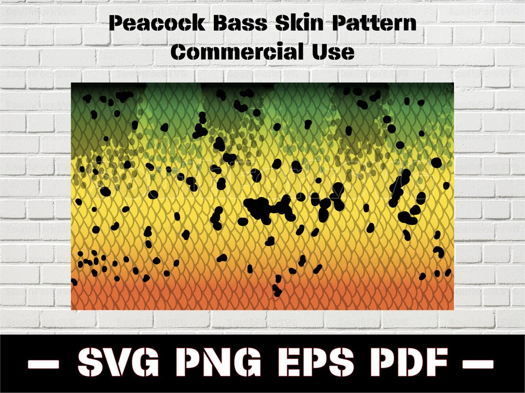 Peacock Bass Skin Pattern Svg Png Eps Pdf | Pike Perch Muskie Lake ...