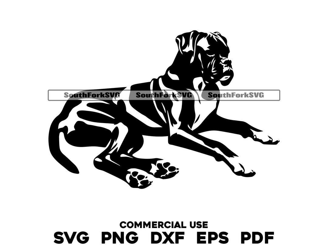 Boxer Dog Laying Svg Png Dxf Eps Pdf | Vector Graphic Cut File Laser ...