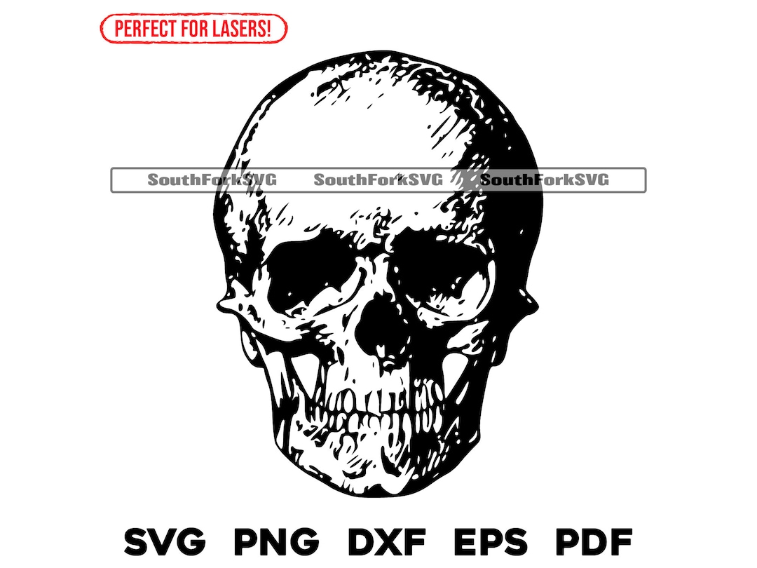 Skull Laser Design Svg Png Dxf Eps Pdf | Laser Engrave Cnc Cut Print ...