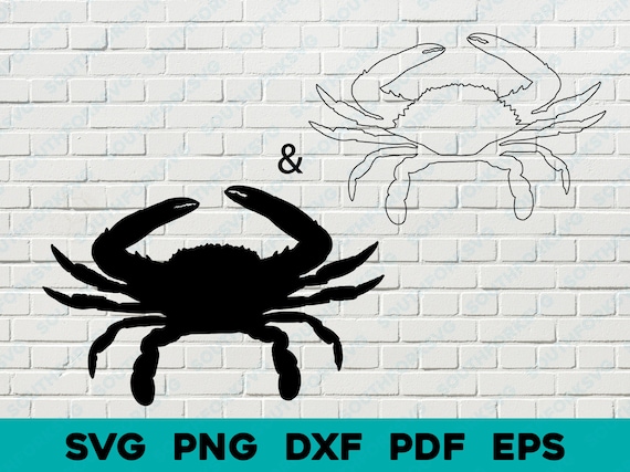 Blue Crab Silhouette & Outline Shapes Svg Png Dxf Vector - Etsy Australia
