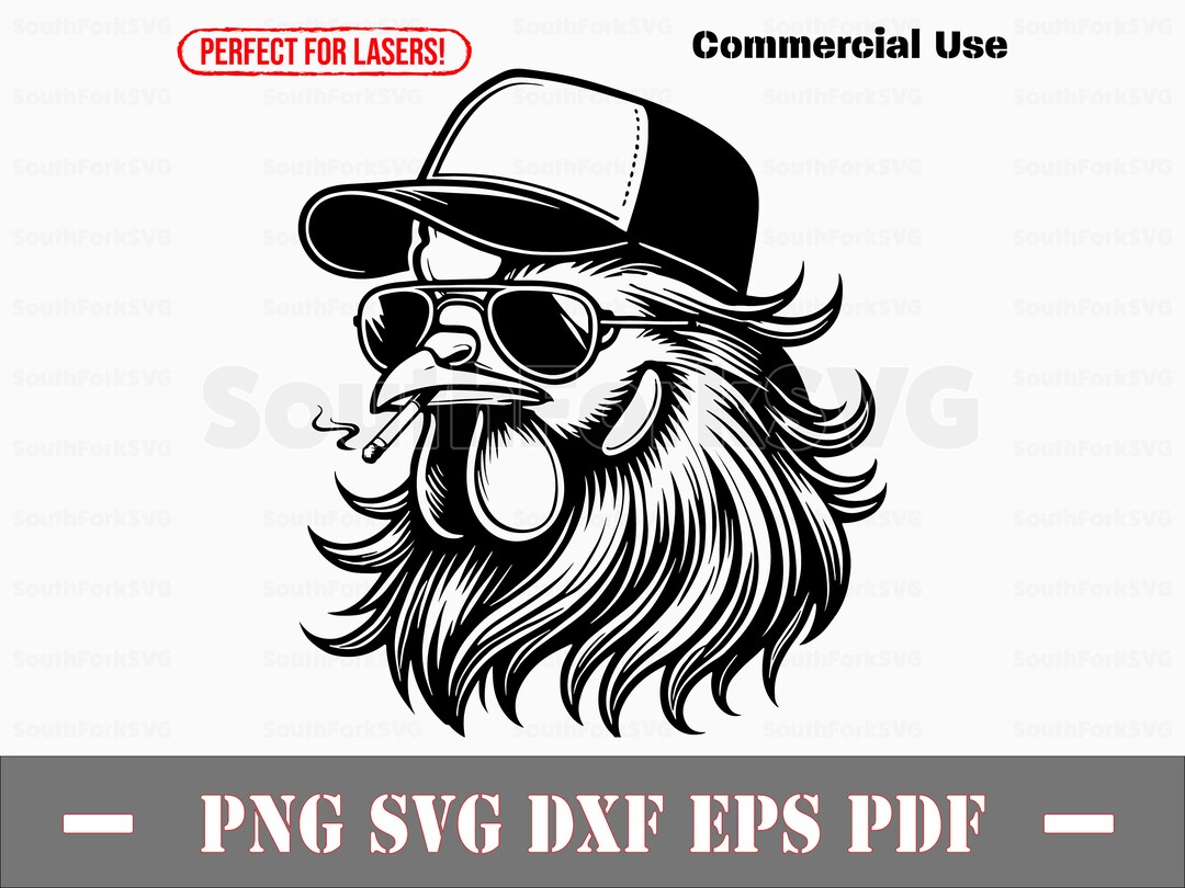 Chicken Mullet Trucker Hat Svg Png Dxf Eps Pdf | Vector Graphic Design ...