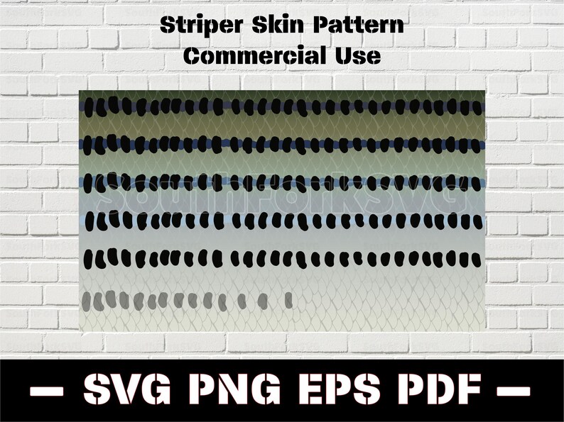 Striper Skin Pattern Svg Png Eps Pdf | Striped Bass Game Fish Fishing ...