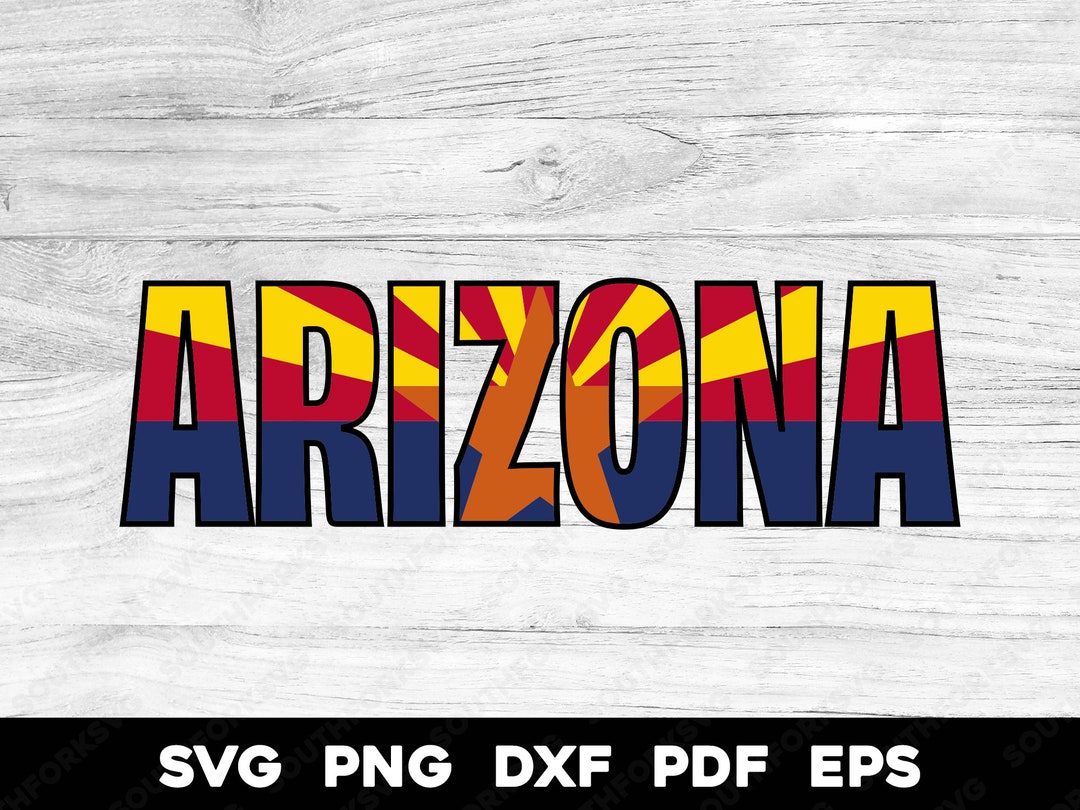 Arizona State Flag Name Design | Svg Png Dxf Eps Pdf | Vector Graphic ...
