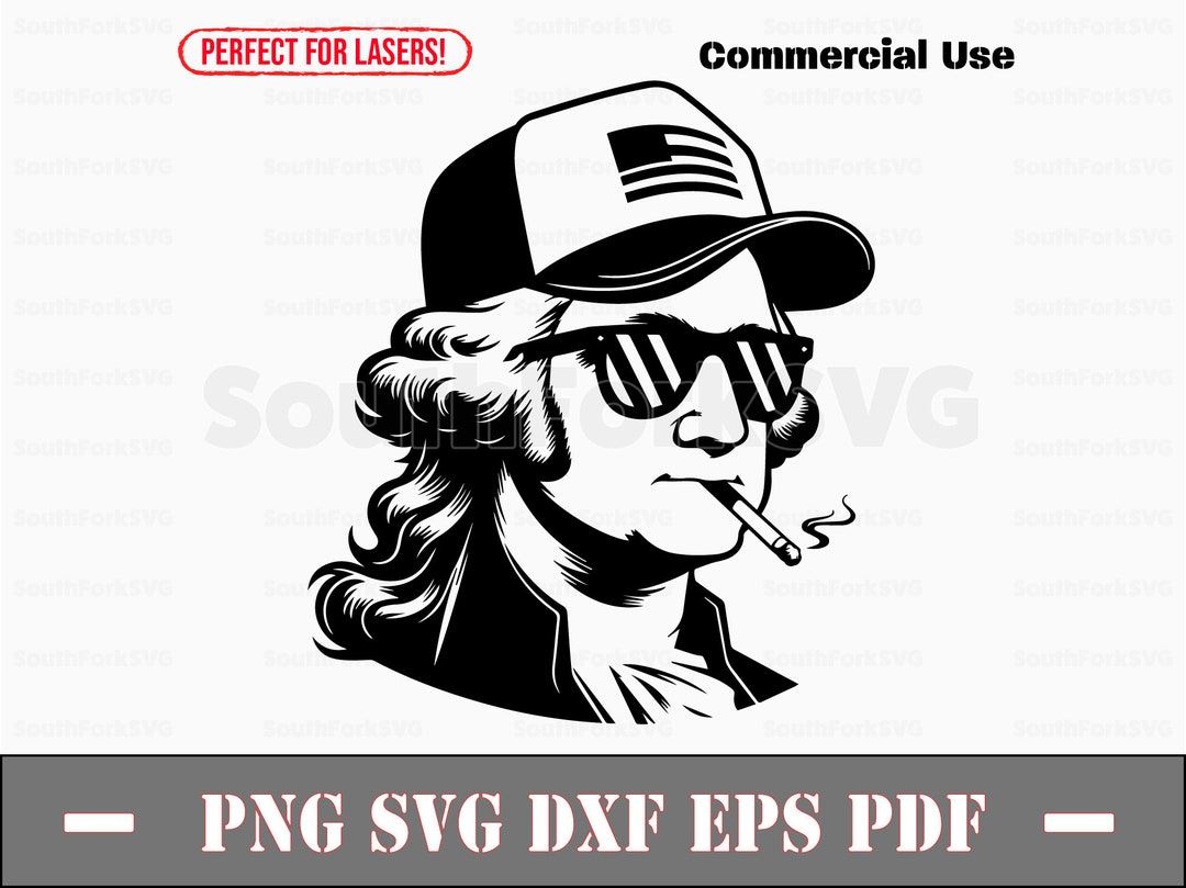 George Washington Mullet Trucker Hat Svg Png Dxf Eps Pdf | Vector ...